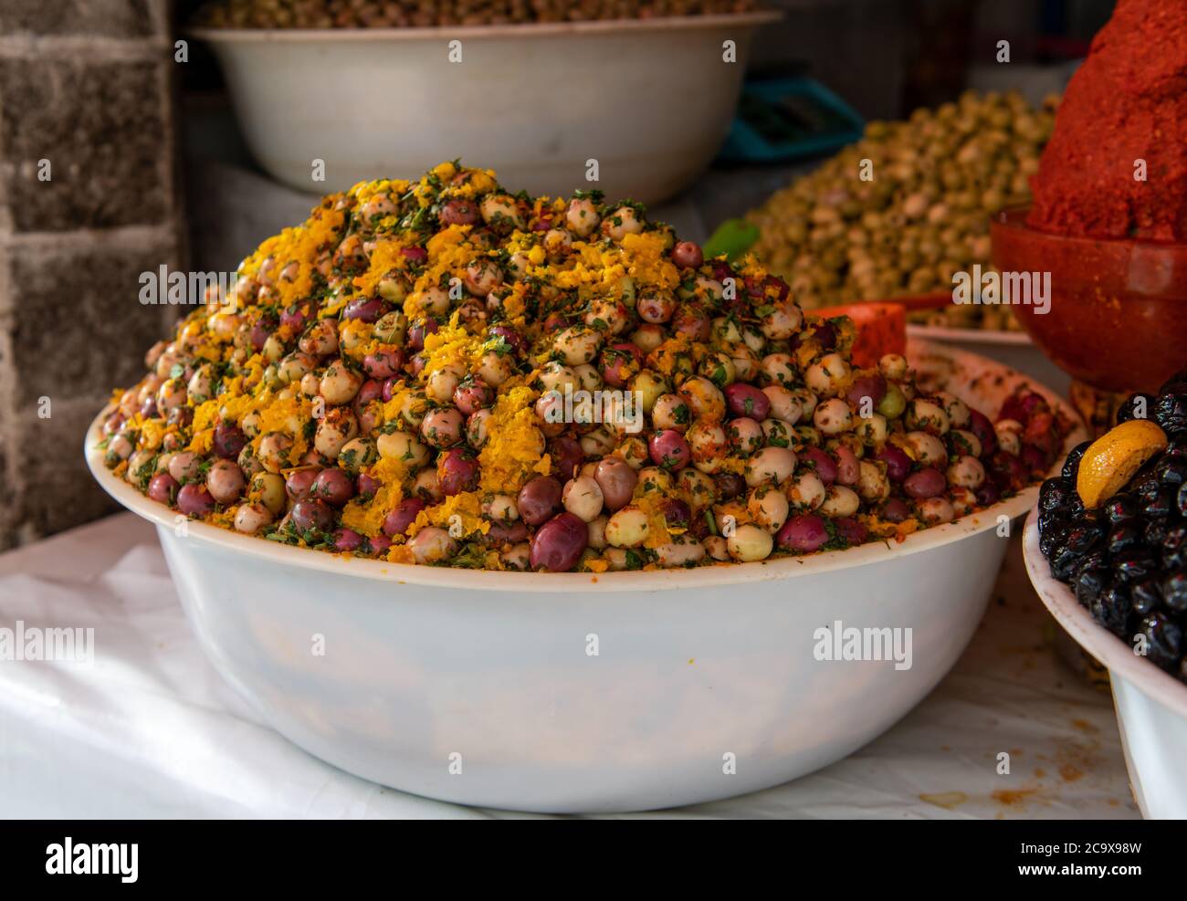 Gourmet olives for sale in Morocco Stock Photo - Alamy