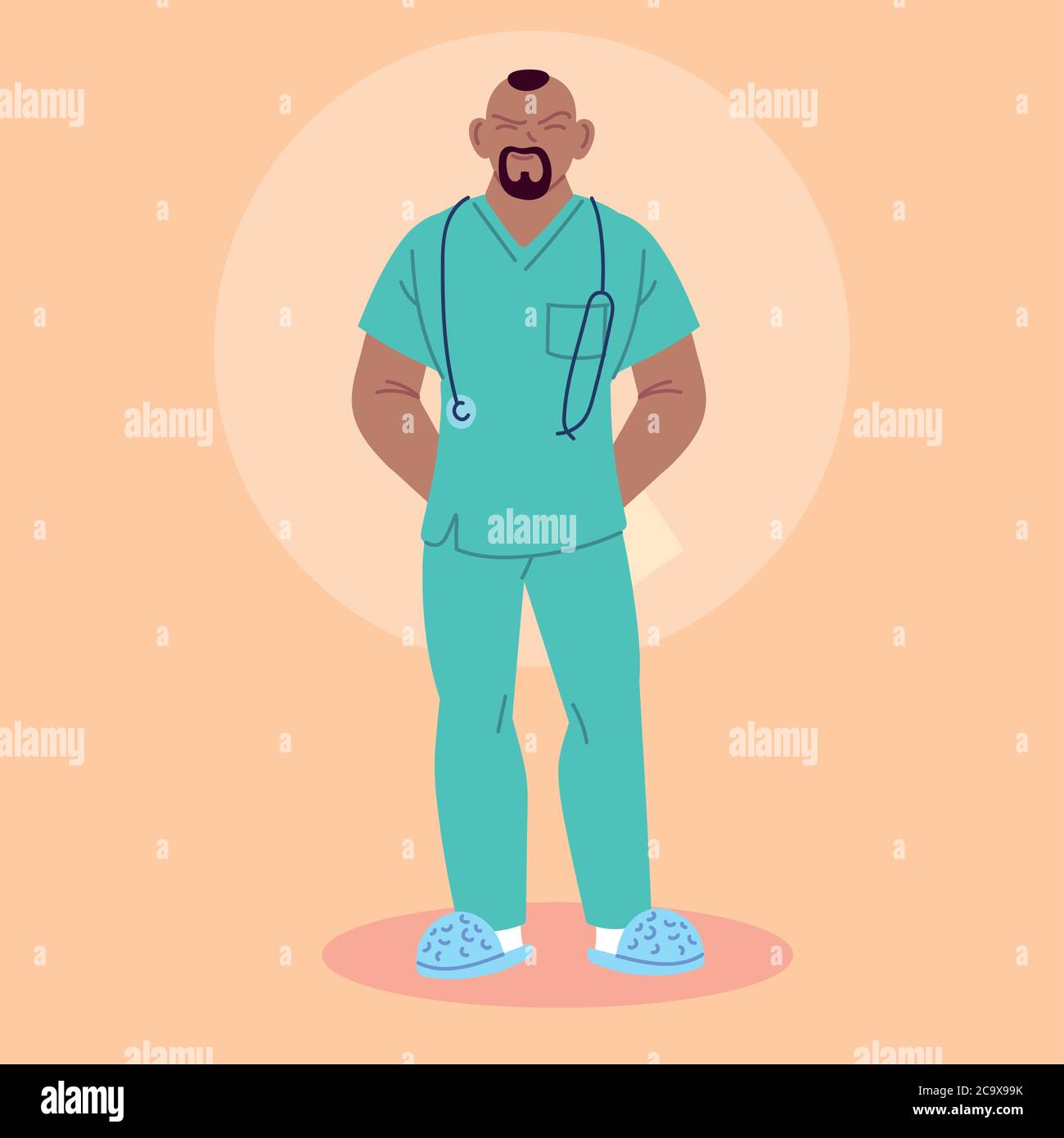 male nurse in uniform, health worker vector illustration design Stock ...