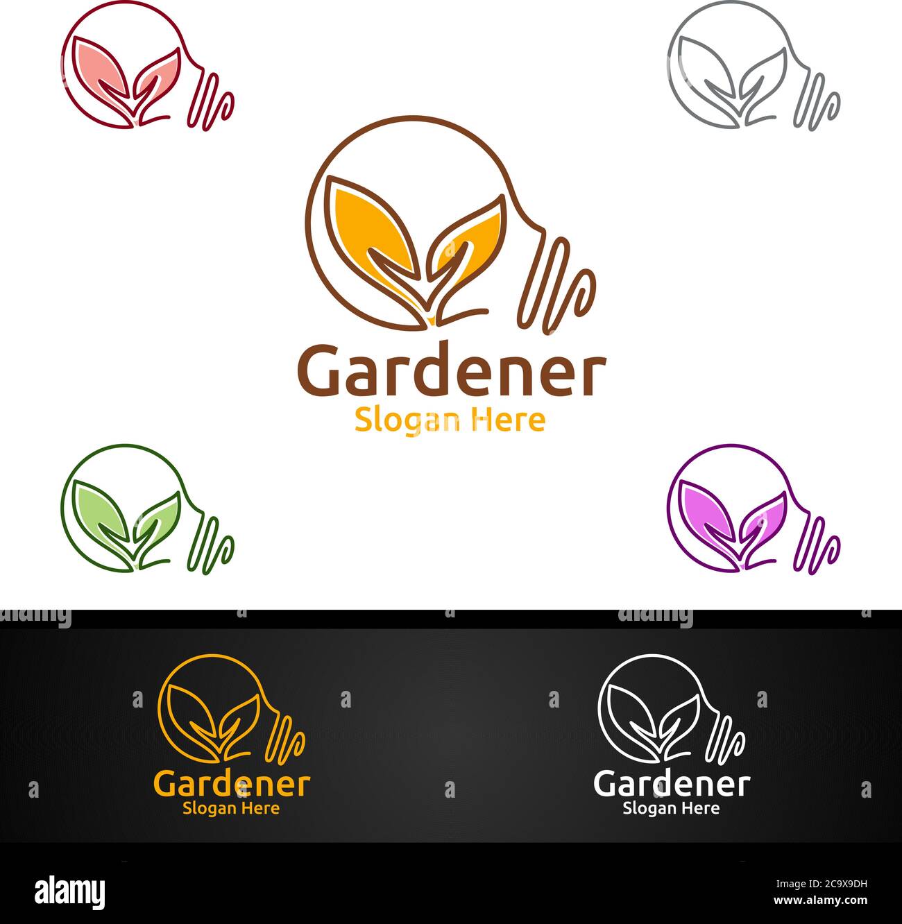 Idea Gardener Logo with Green Garden Environment or Botanical ...