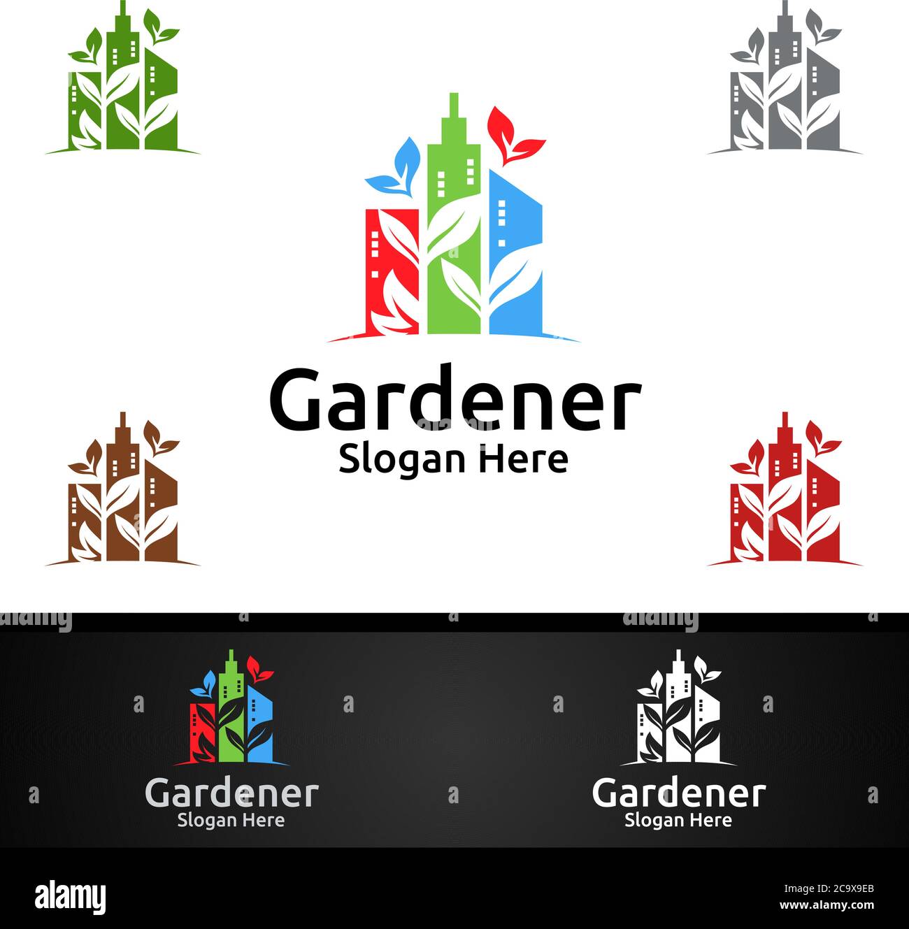 City Gardener Logo with Green Garden Environment or Botanical ...