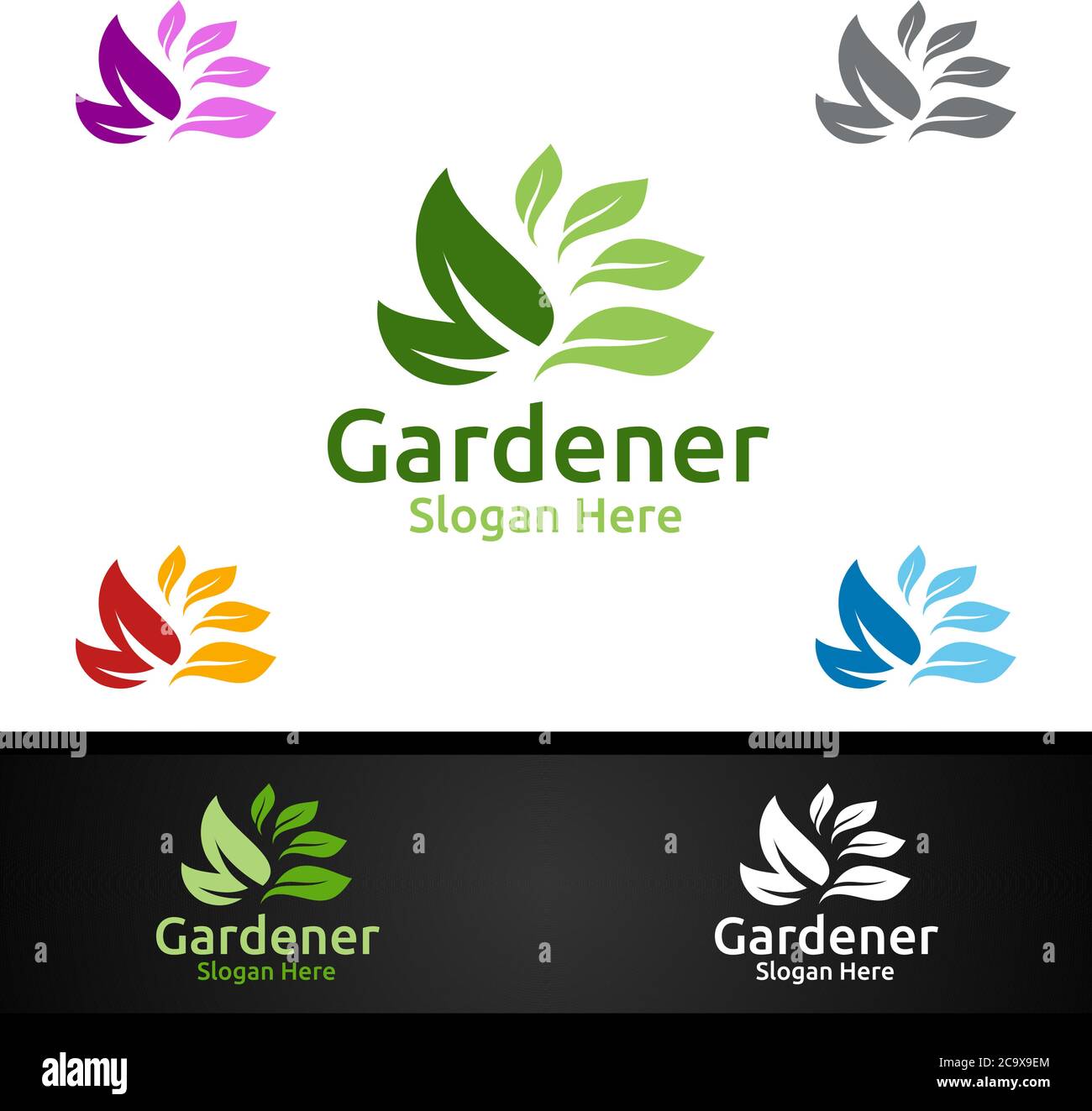 Gardener Care Logo with Green Garden Environment or Botanical ...