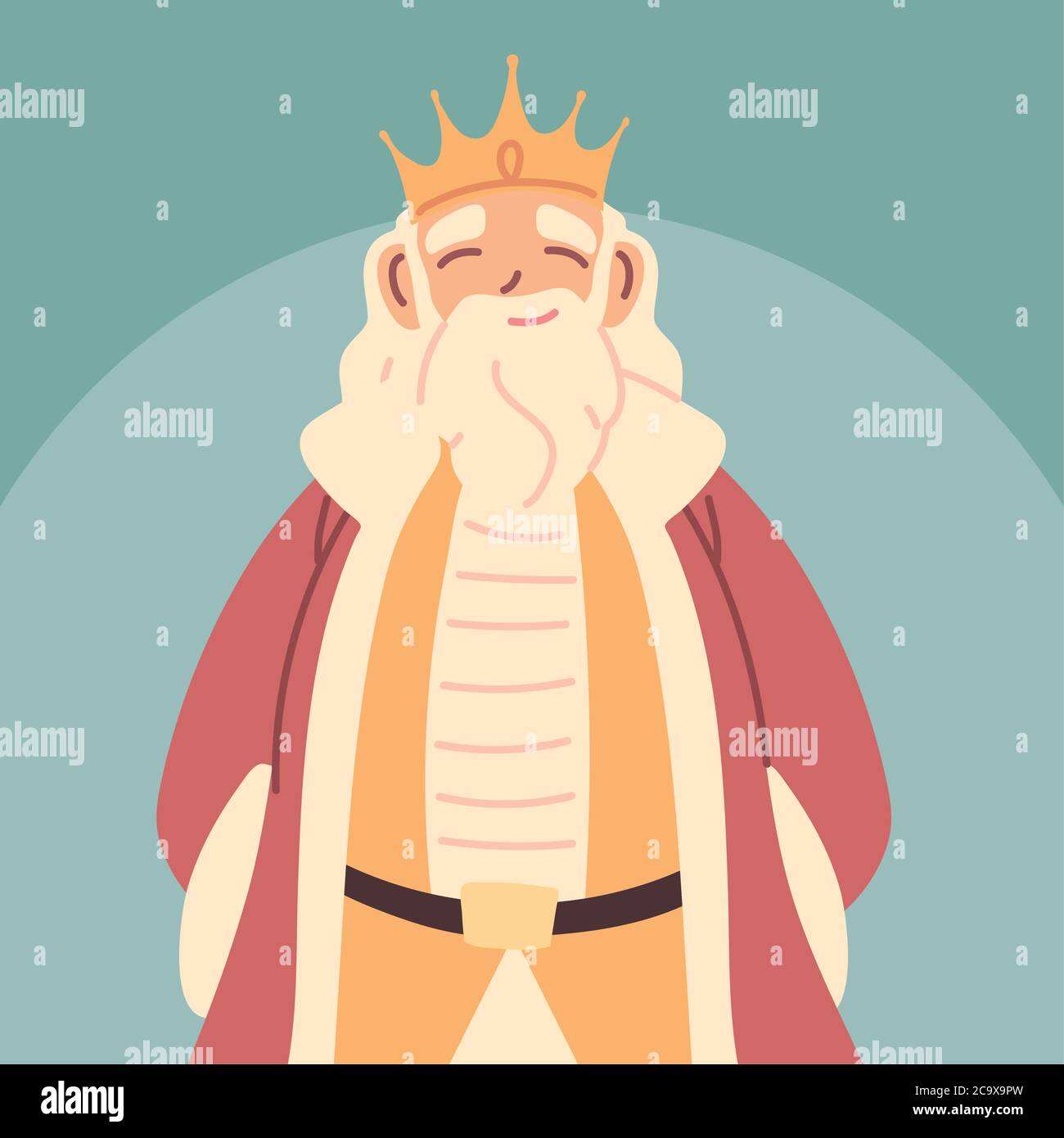 king, fat man with crown and royal robes, monarch vector illustration ...