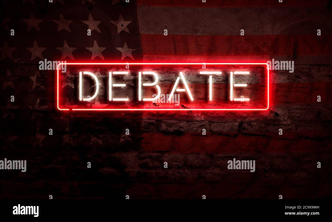 Presidential Election Political Graphic Art Neon Sign Debate Stock ...
