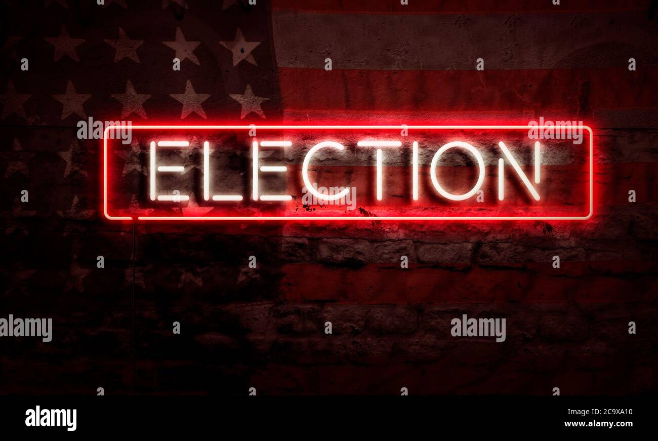 Presidential Election Political Graphic Art Neon Sign Election Stock ...