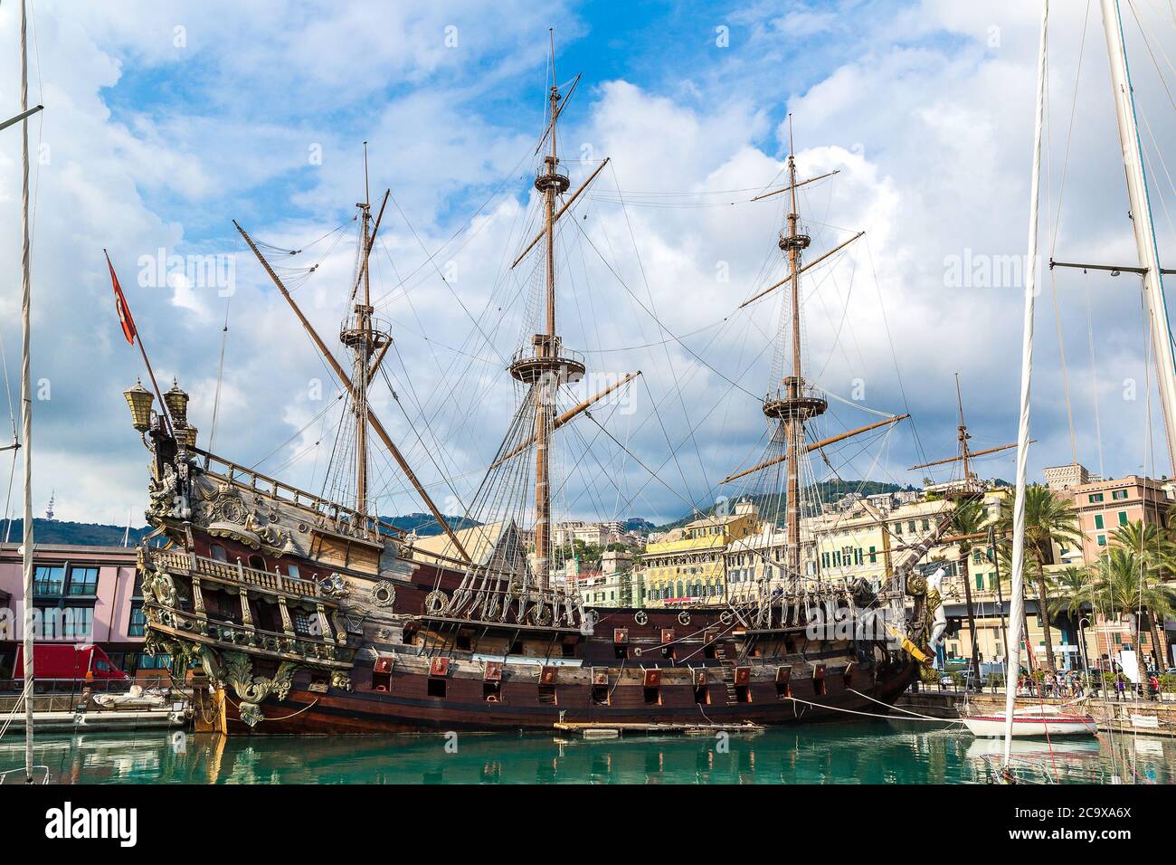 Port genoa pirate ship hi-res stock photography and images - Alamy