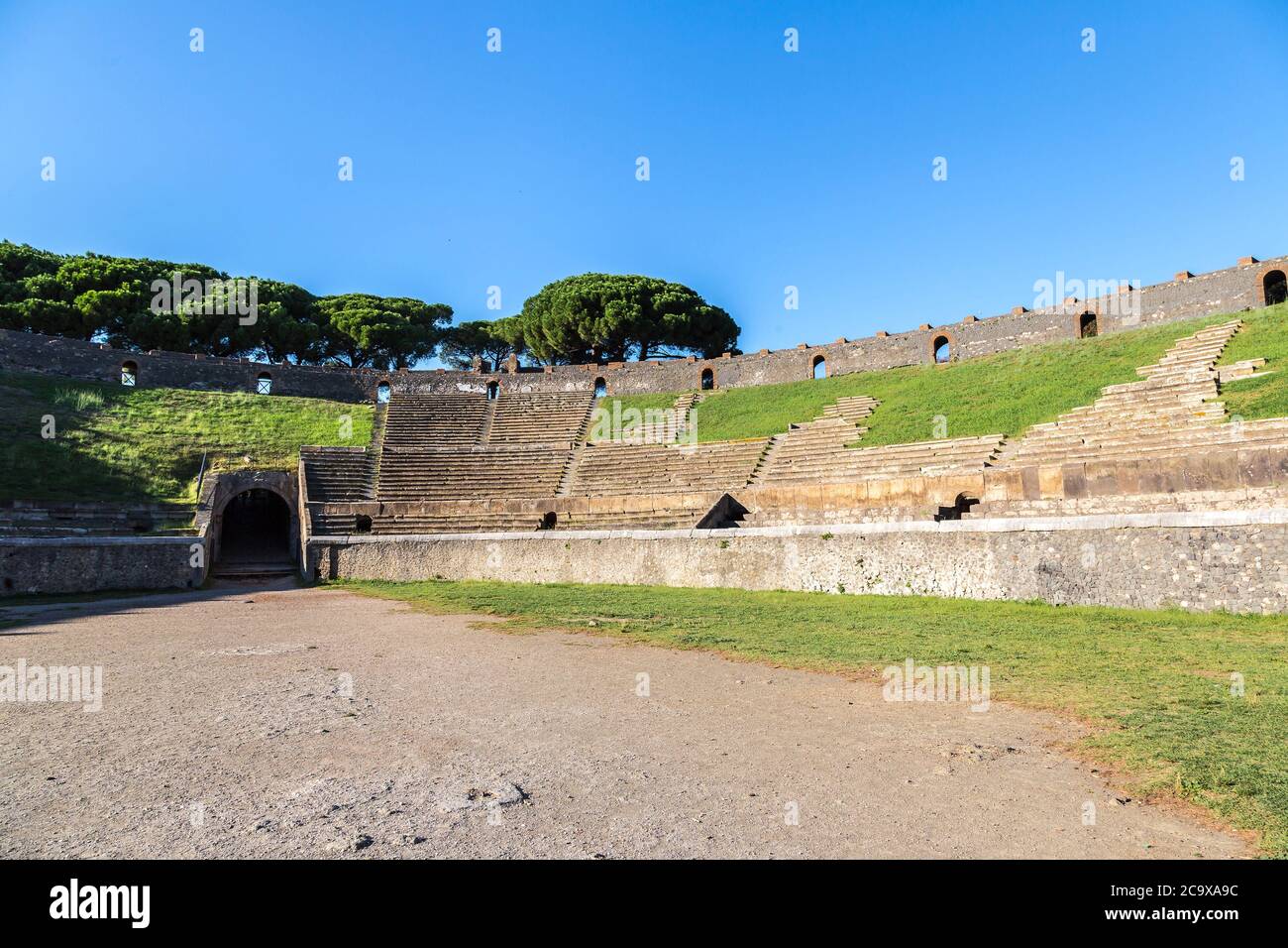 Stadium in Pompeii city destroyed in 79BC by the eruption of Mount ...