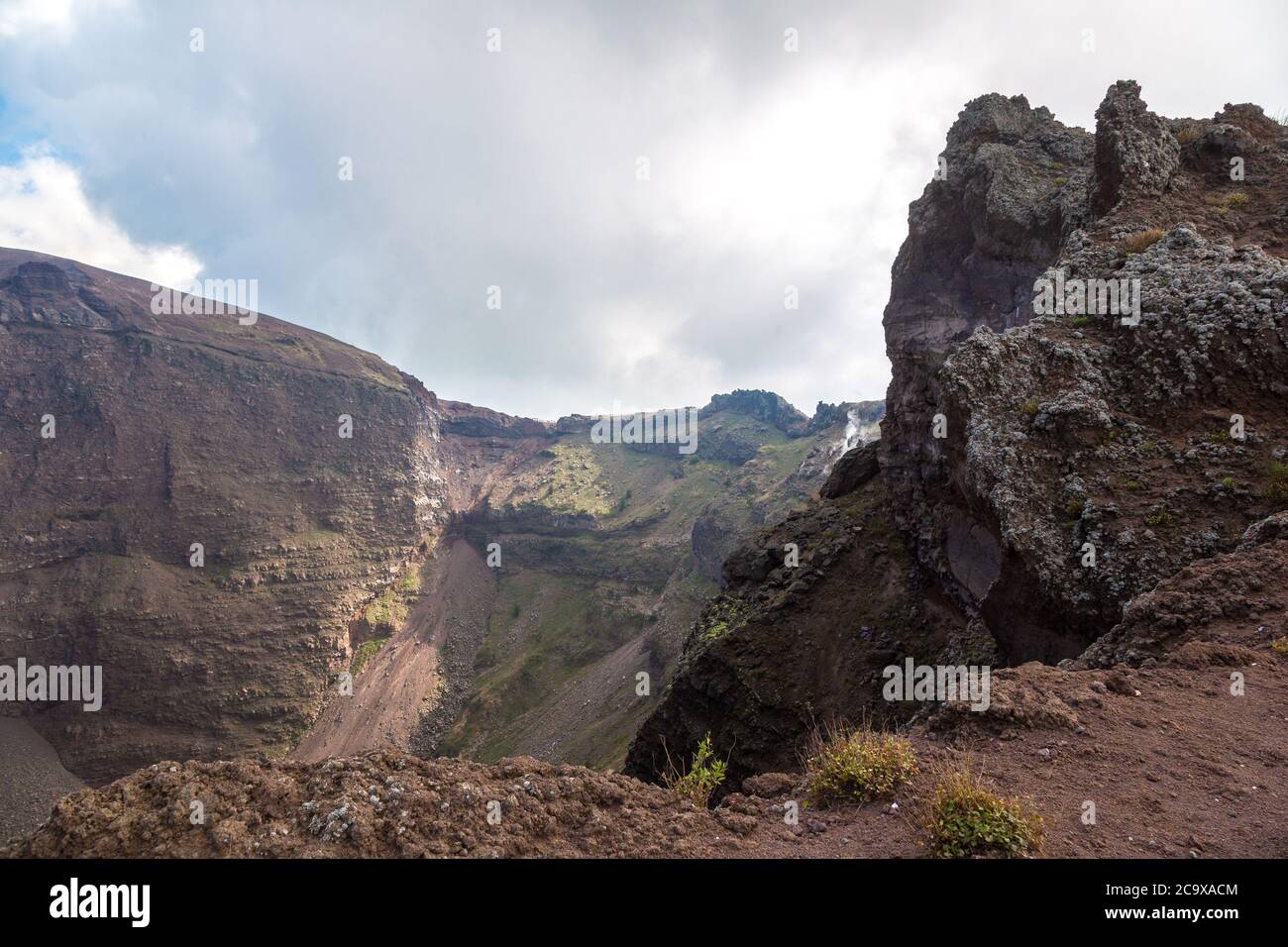 Crater Volcano Mount Vesuvius Above High Resolution Stock Photography ...
