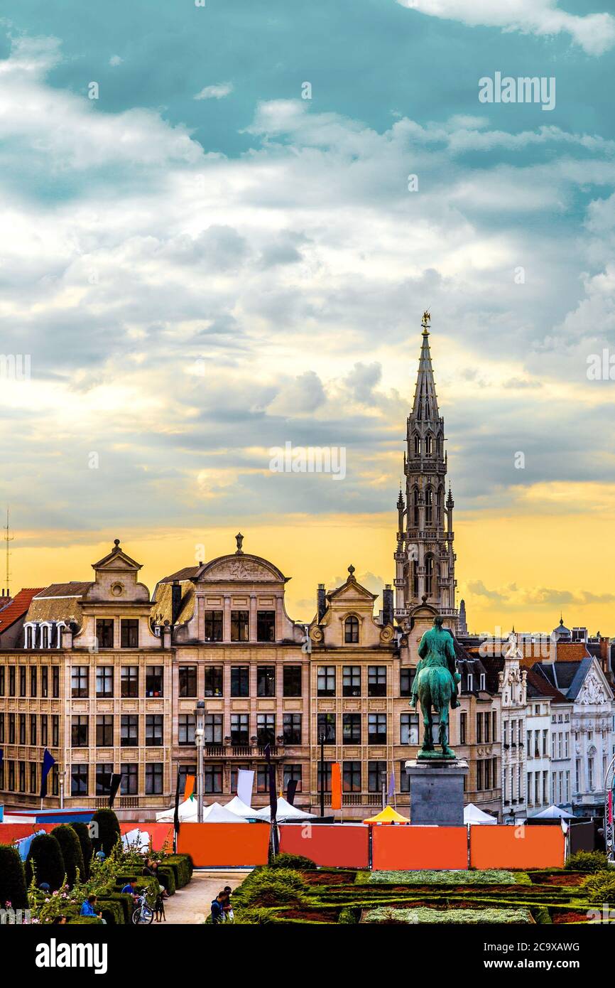 Cityscape of Brussels in a beautiful summer day Stock Photo - Alamy