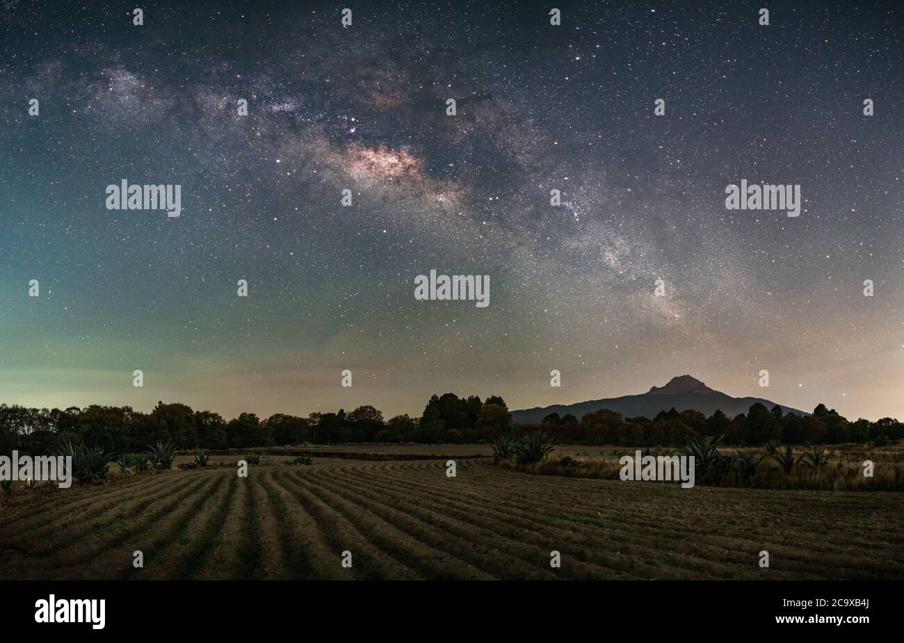 Corn fields at La Malinche volcano Stock Photo - Alamy
