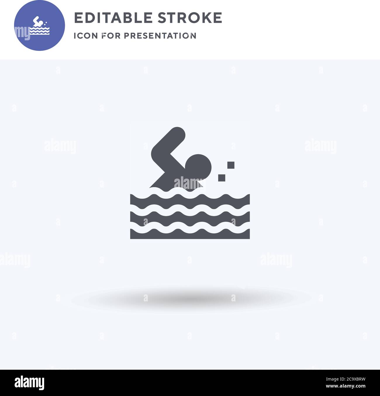 Swimming icon vector, filled flat sign, solid pictogram isolated on ...