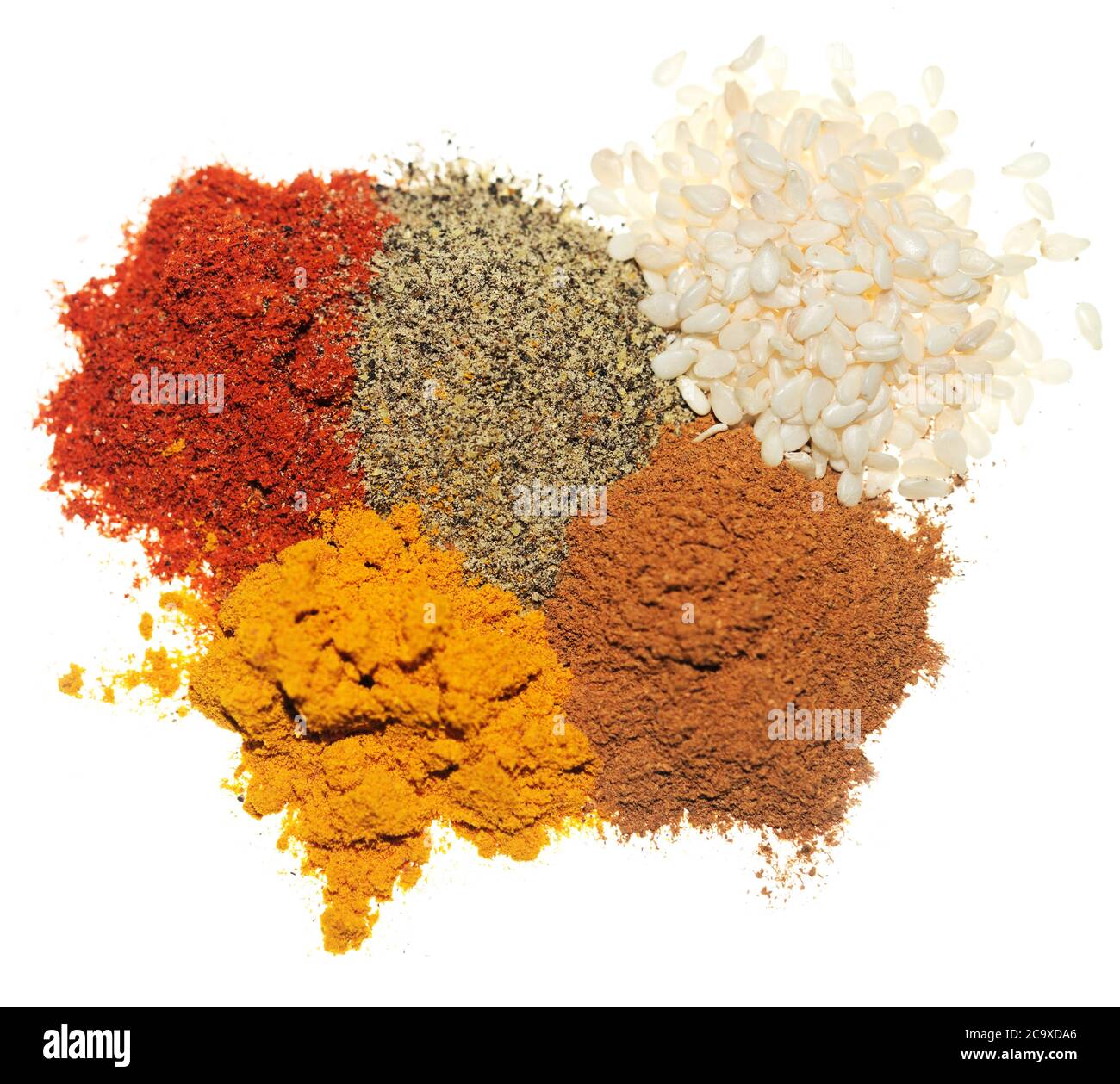 Spices isolated on white background Stock Photo - Alamy