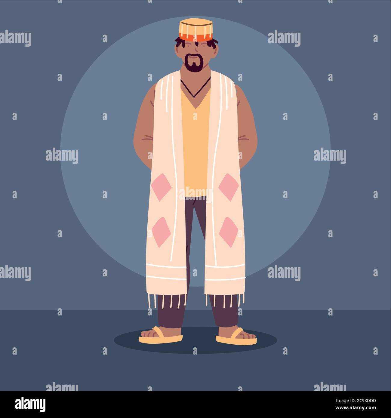 man with traditional national costume of Africa vector illustration ...