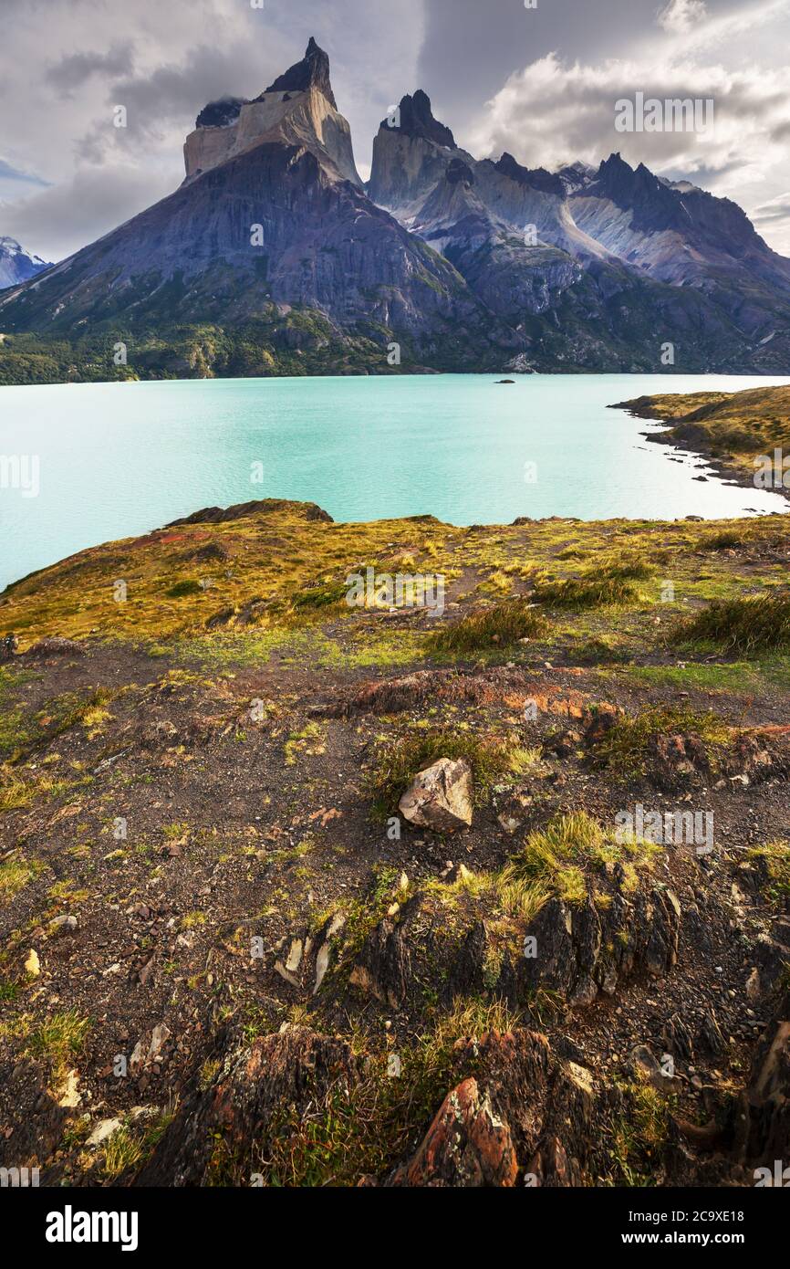 Beautiful mountain landscapes in Torres Del Paine National Park, Chile ...