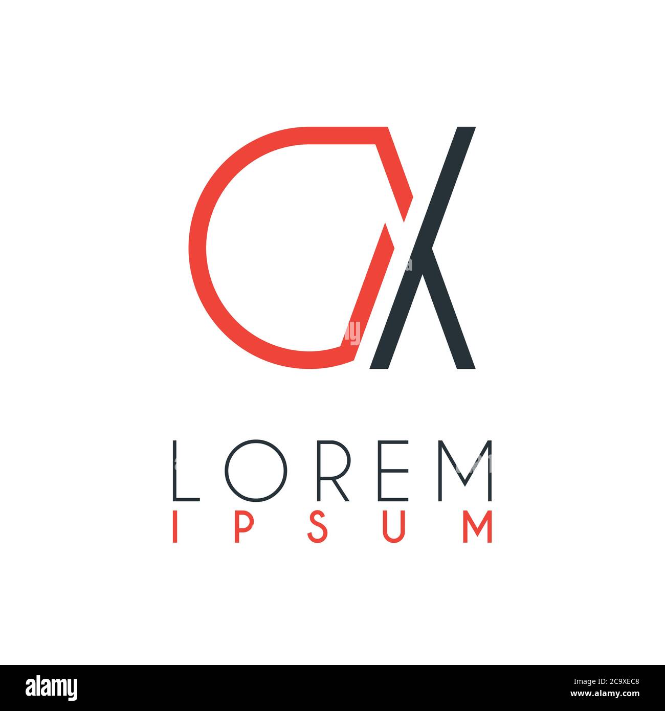 The logo between the letter O and letter X or OX with a certain ...