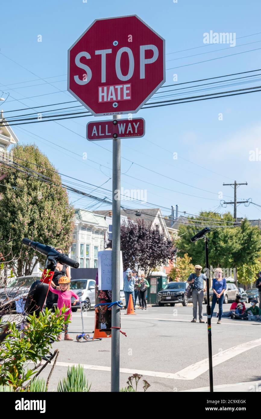 Someone altered the meaning of this stop sign on Sanchez Street in the ...