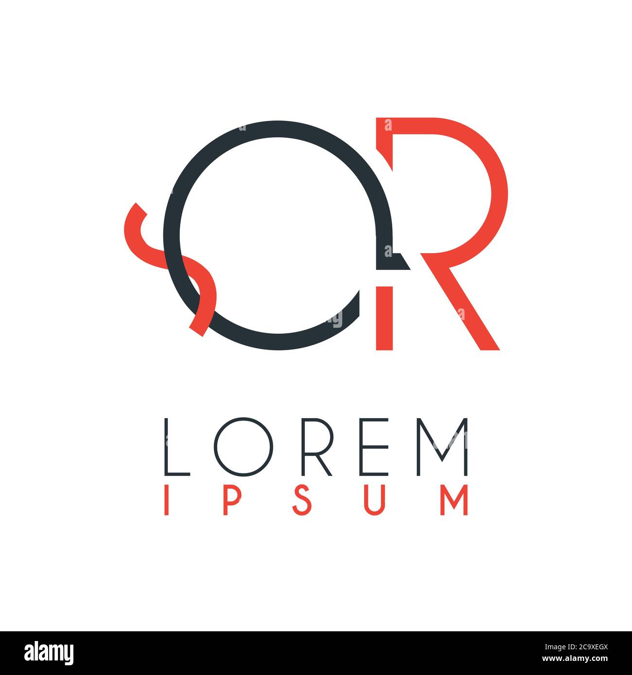 The logo between the letter Q and letter R or QR with a certain ...