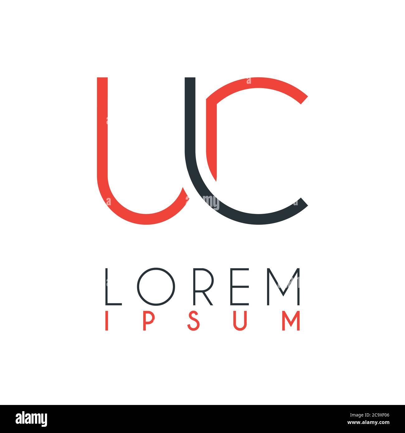 The logo between the letter U and letter C or UC with a certain ...