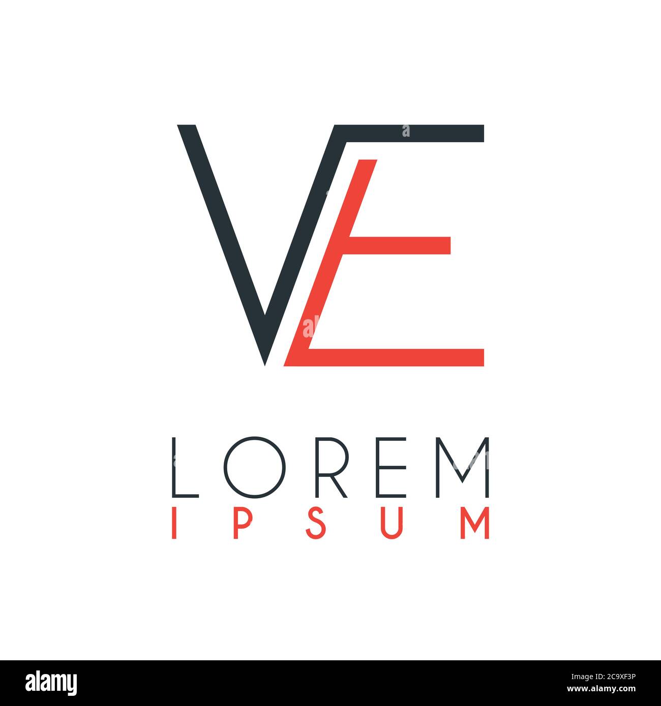The logo between the letter V and letter E or VE with a certain ...