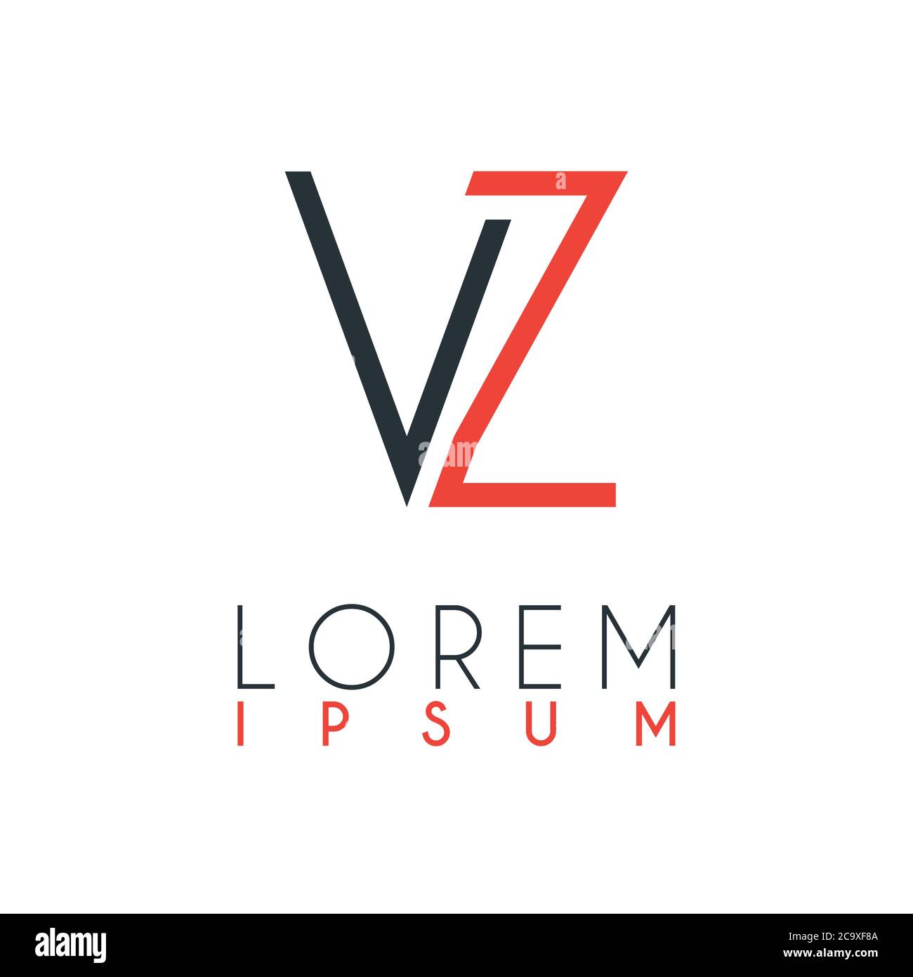 The logo between the letter V and letter Z or VZ with a certain ...