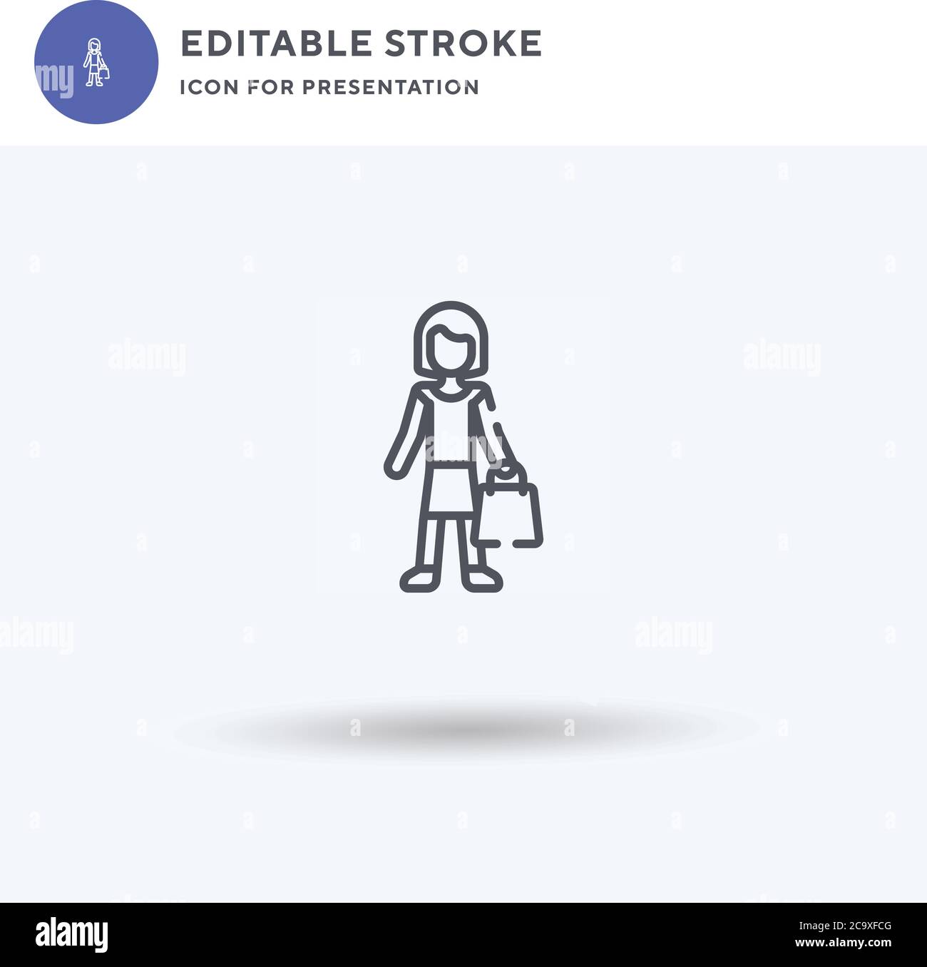 Shopper icon vector, filled flat sign, solid pictogram isolated on ...