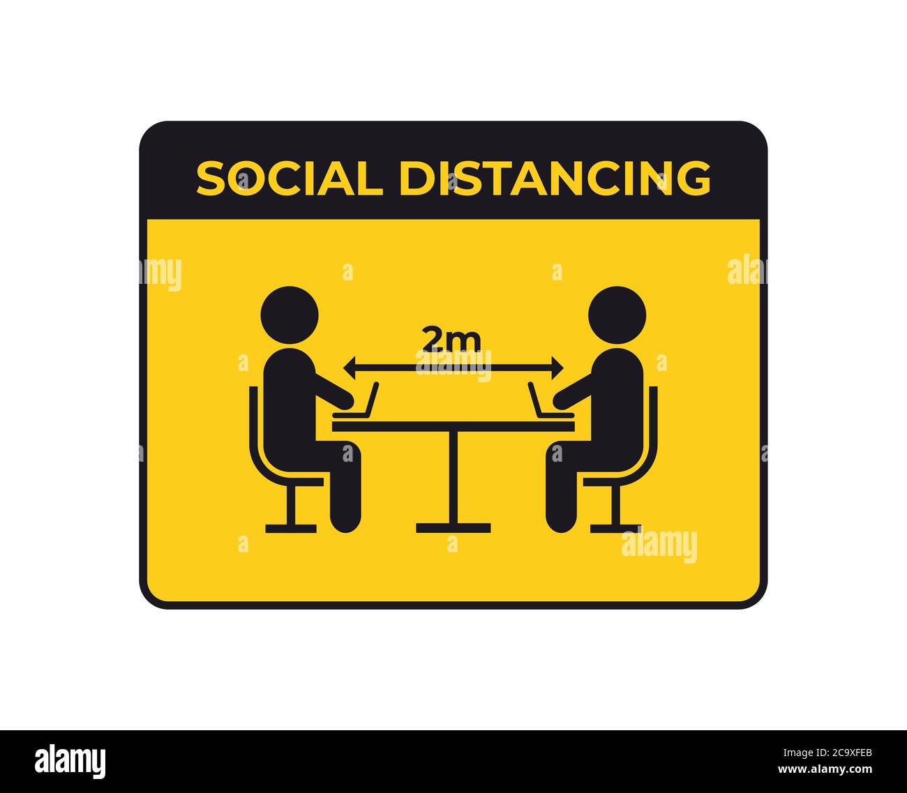warning sign for social distancing coronavirus pandemic protection ...