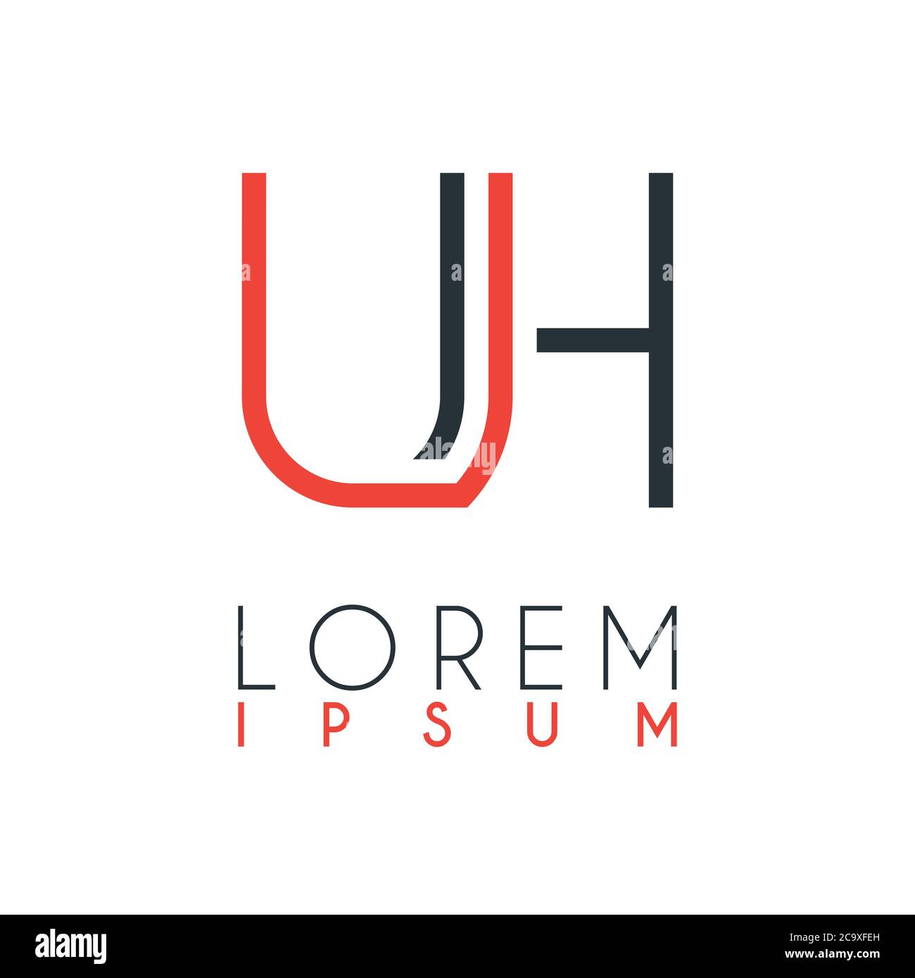 The logo between the letter U and letter H or UH with a certain ...
