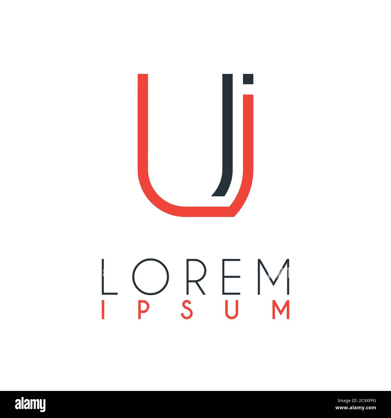 The logo between the letter U and letter I or UI with a certain ...