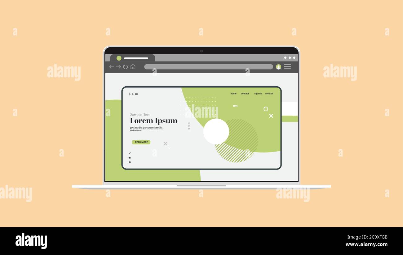 landing page website template on laptop screen application development ...