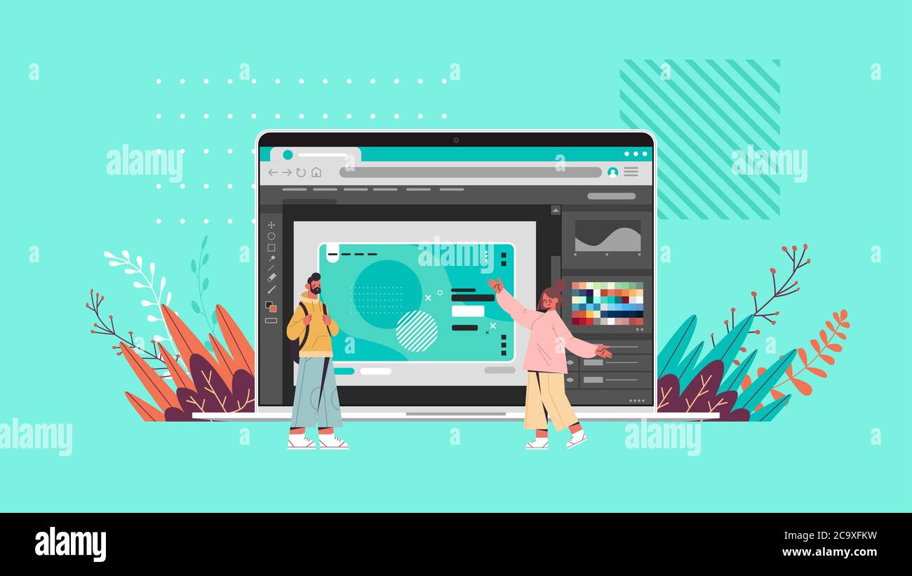 Male couple working on Stock Vector Images - Alamy