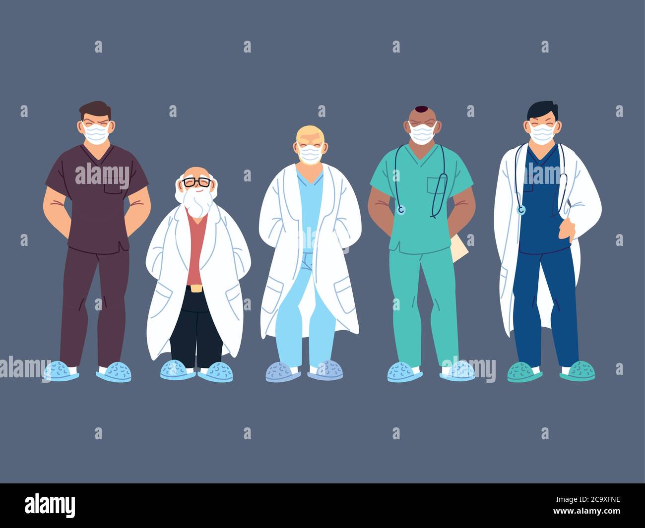 healthcare workers, doctors and nurses vector illustration design Stock ...