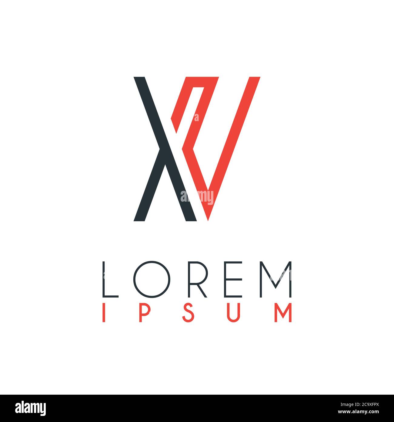 The logo between the letter X and letter V or XV with a certain ...