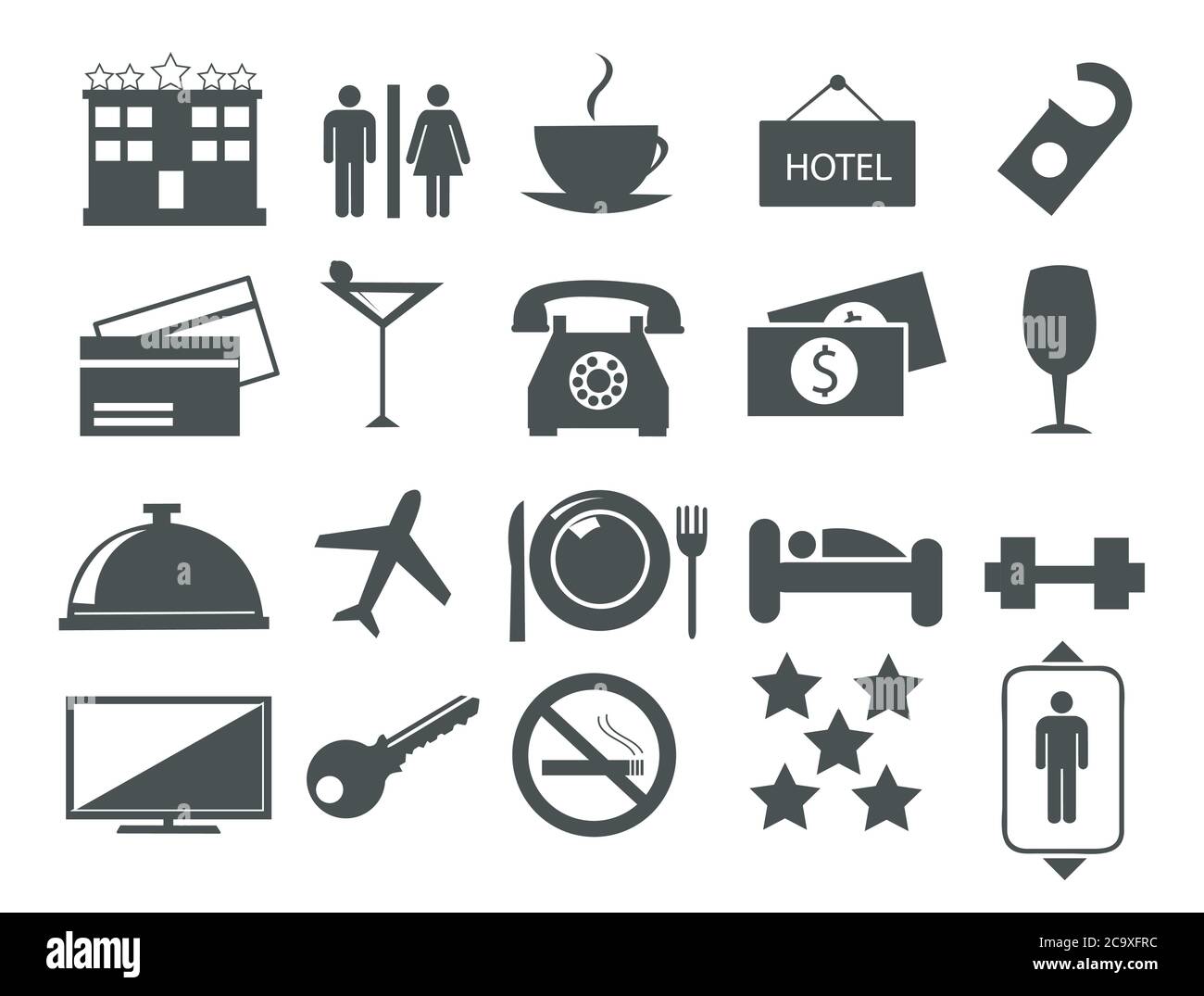 Hotel line icons set Stock Vector Image & Art - Alamy