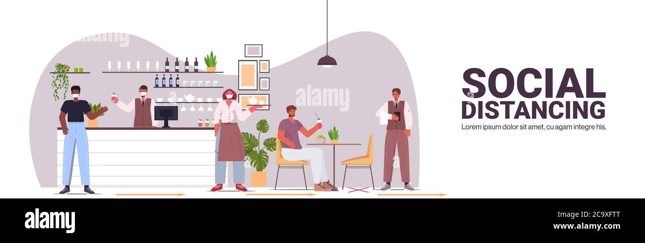 Social distancing cafe Cut Out Stock Images & Pictures - Alamy