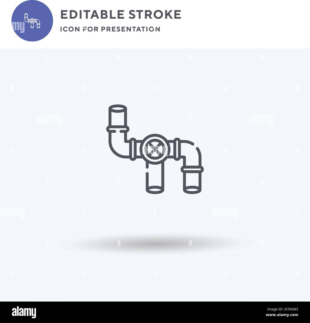 Pipe icon vector, filled flat sign, solid pictogram isolated on white ...