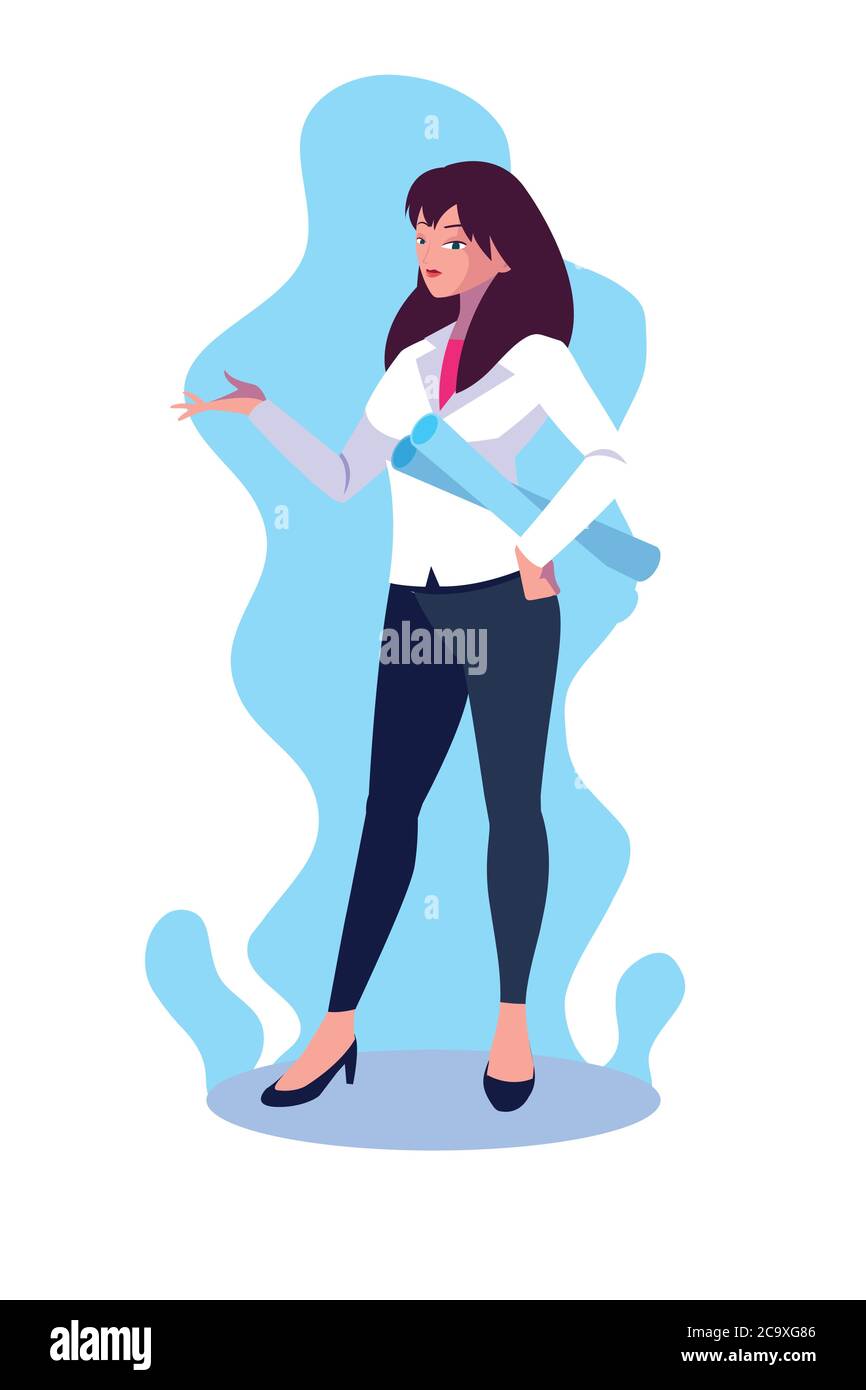 Woman engineer design, Worker profession industry construction ...