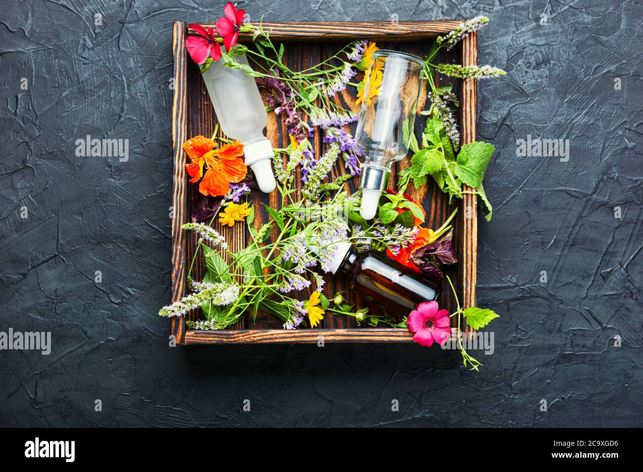 Bottles tincture healthy herbs hi-res stock photography and images - Alamy