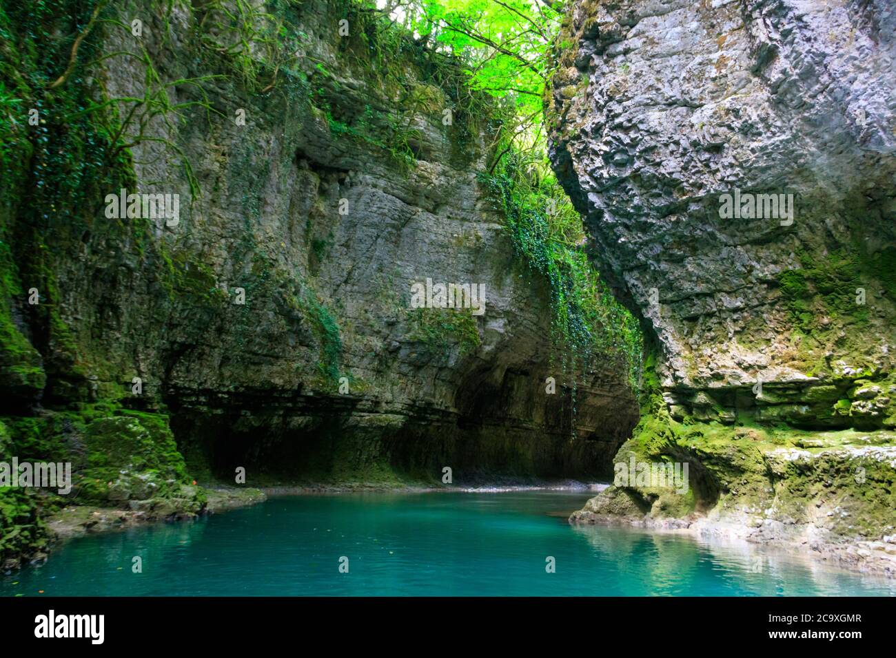 Martvili canyon in Georgia. Beautiful natural canyon with view of the ...