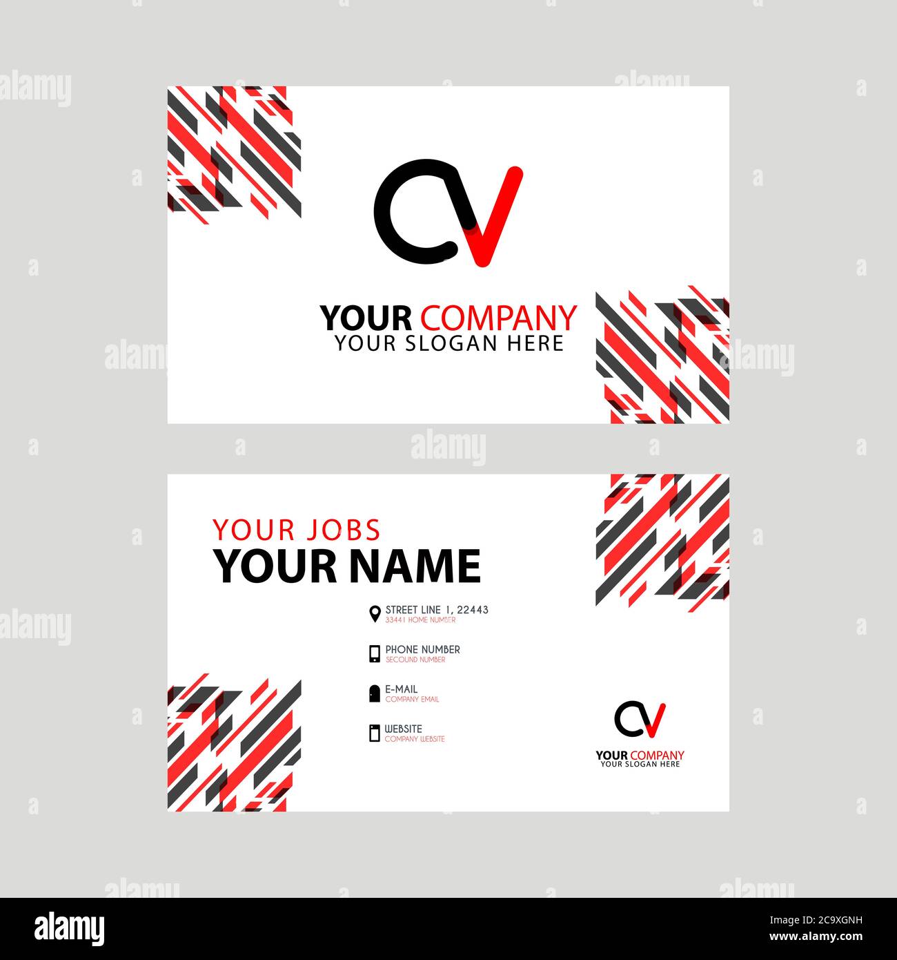 the CV logo letter with box decoration on the edge, and a bonus ...