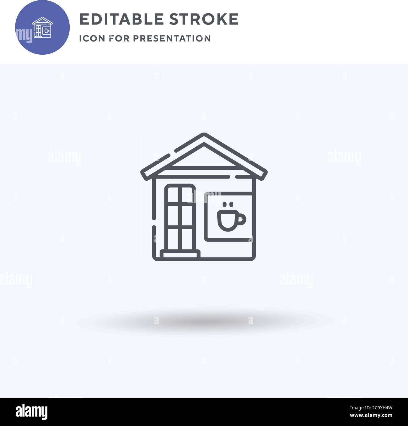 Coffee Shop icon vector, filled flat sign, solid pictogram isolated on ...