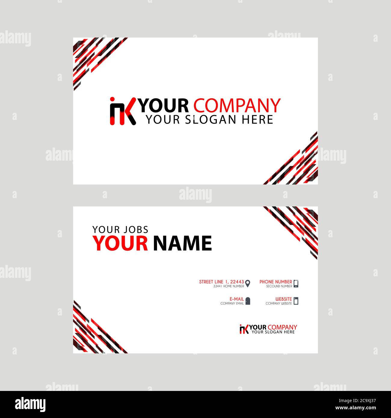 Horizontal name card with decorative accents on the edge and bonus IK ...