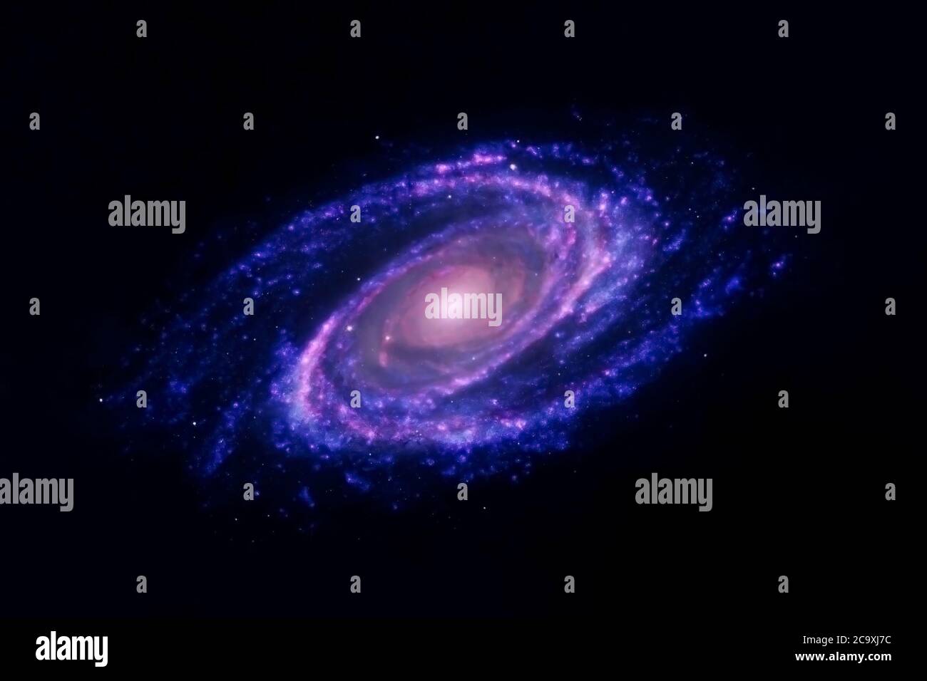 Blue galaxy with stars. Elements of this image were furnished by NASA ...