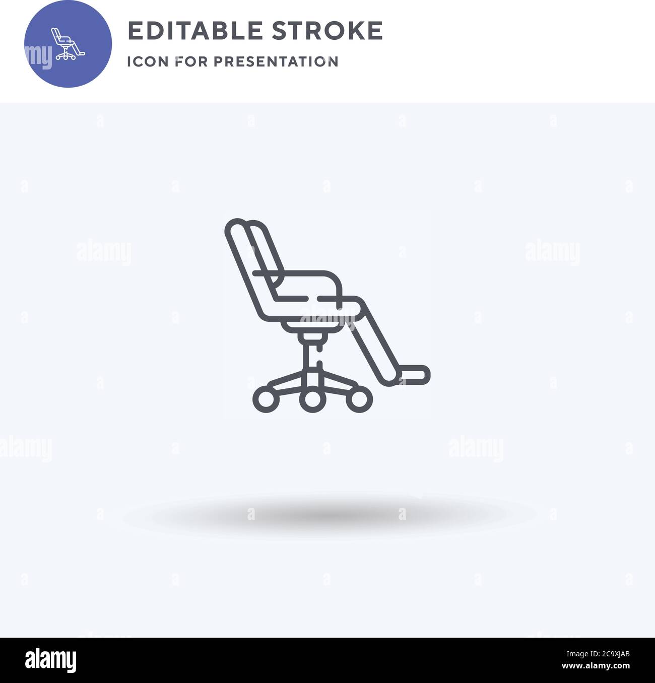 Chair icon vector, filled flat sign, solid pictogram isolated on white ...
