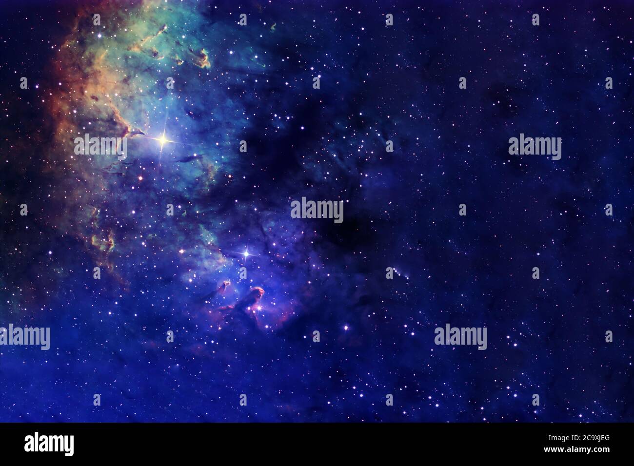 Blue galaxy with stars. Elements of this image were furnished by NASA ...