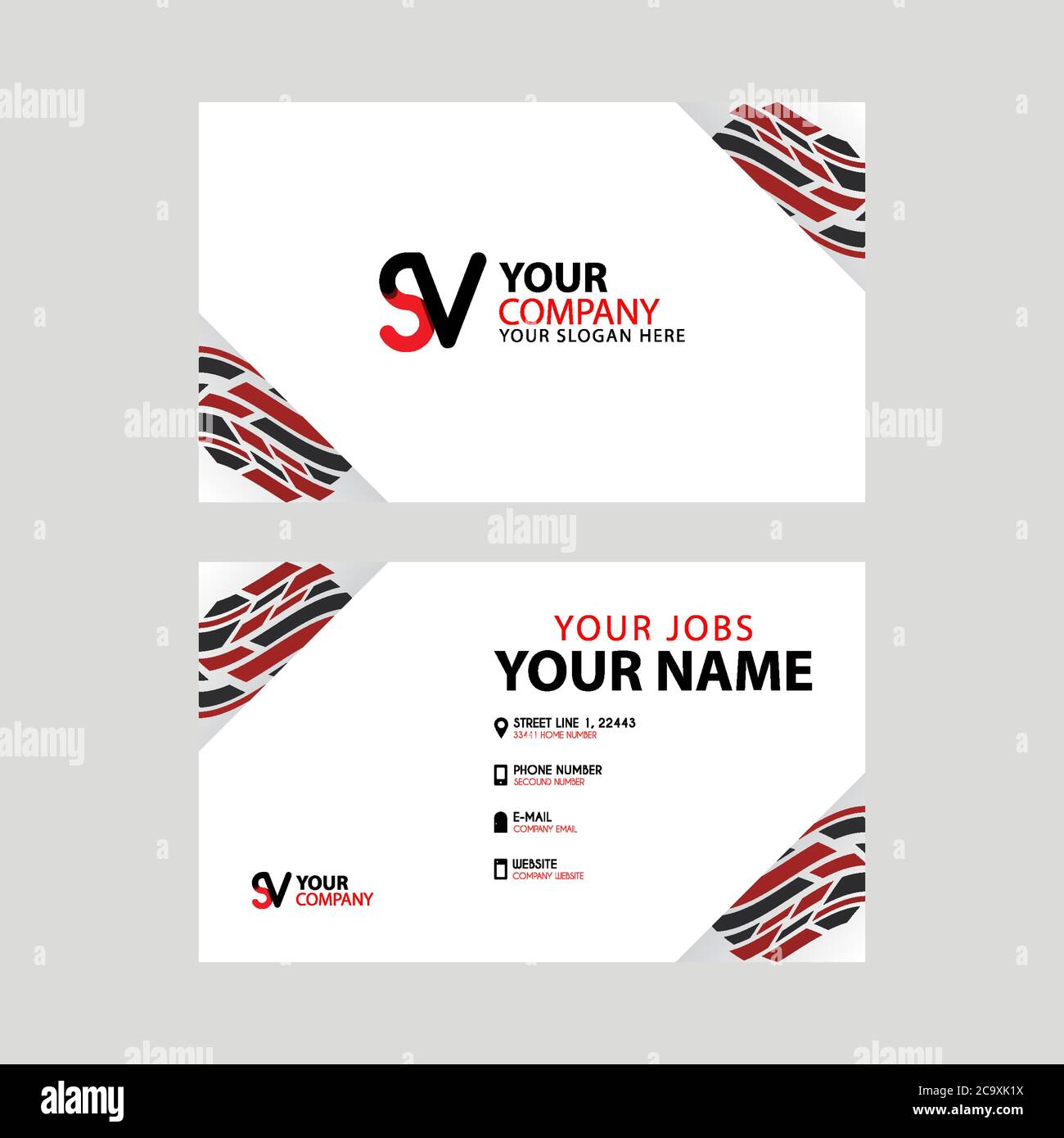 Horizontal name card with decorative accents on the edge and bonus SV ...