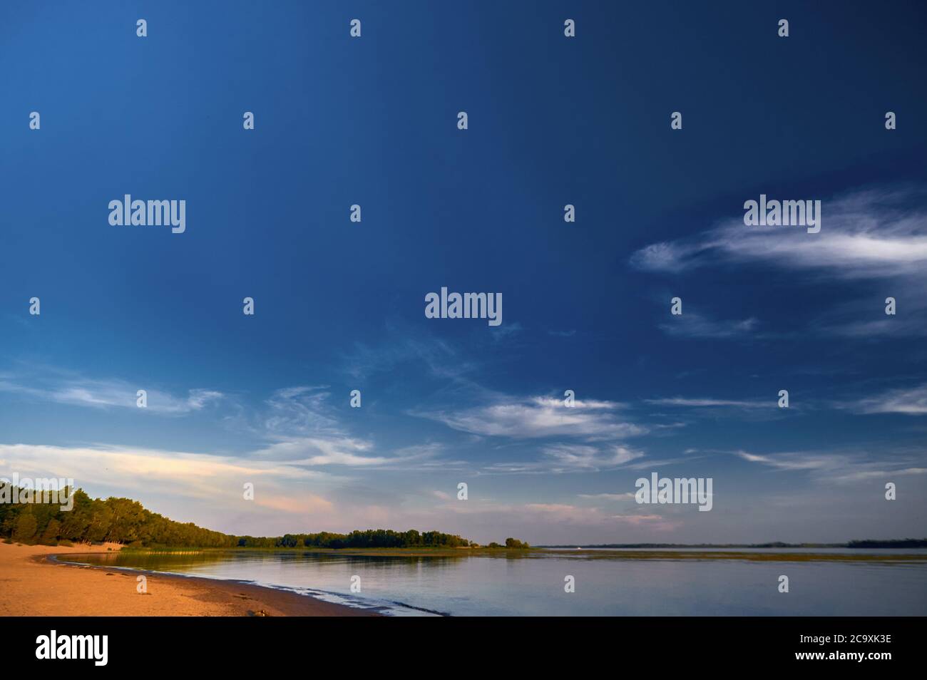 A sign above a body of water Stock Photo - Alamy