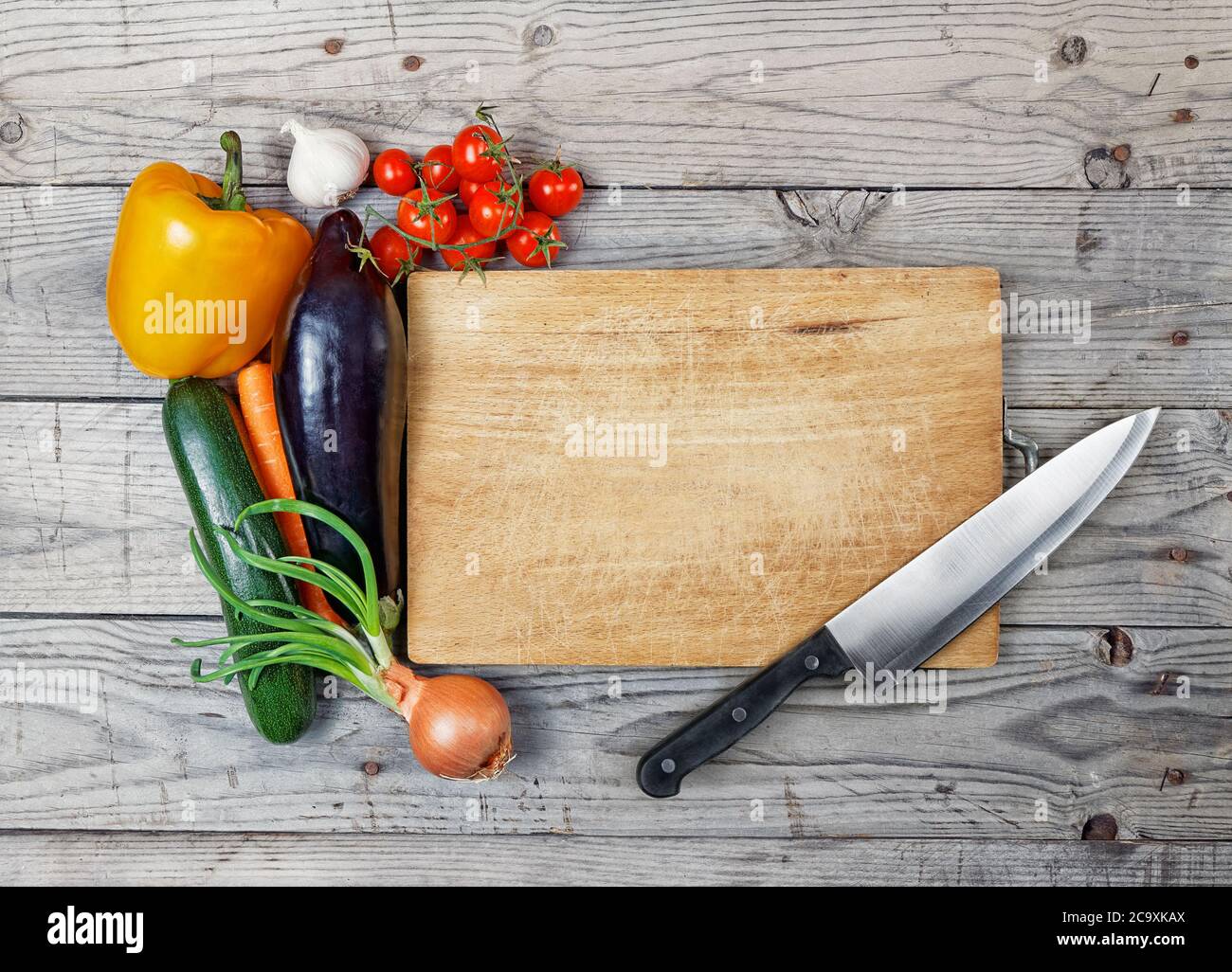 Close up board cooking wood more vegetable ingredient Stock Photo - Alamy