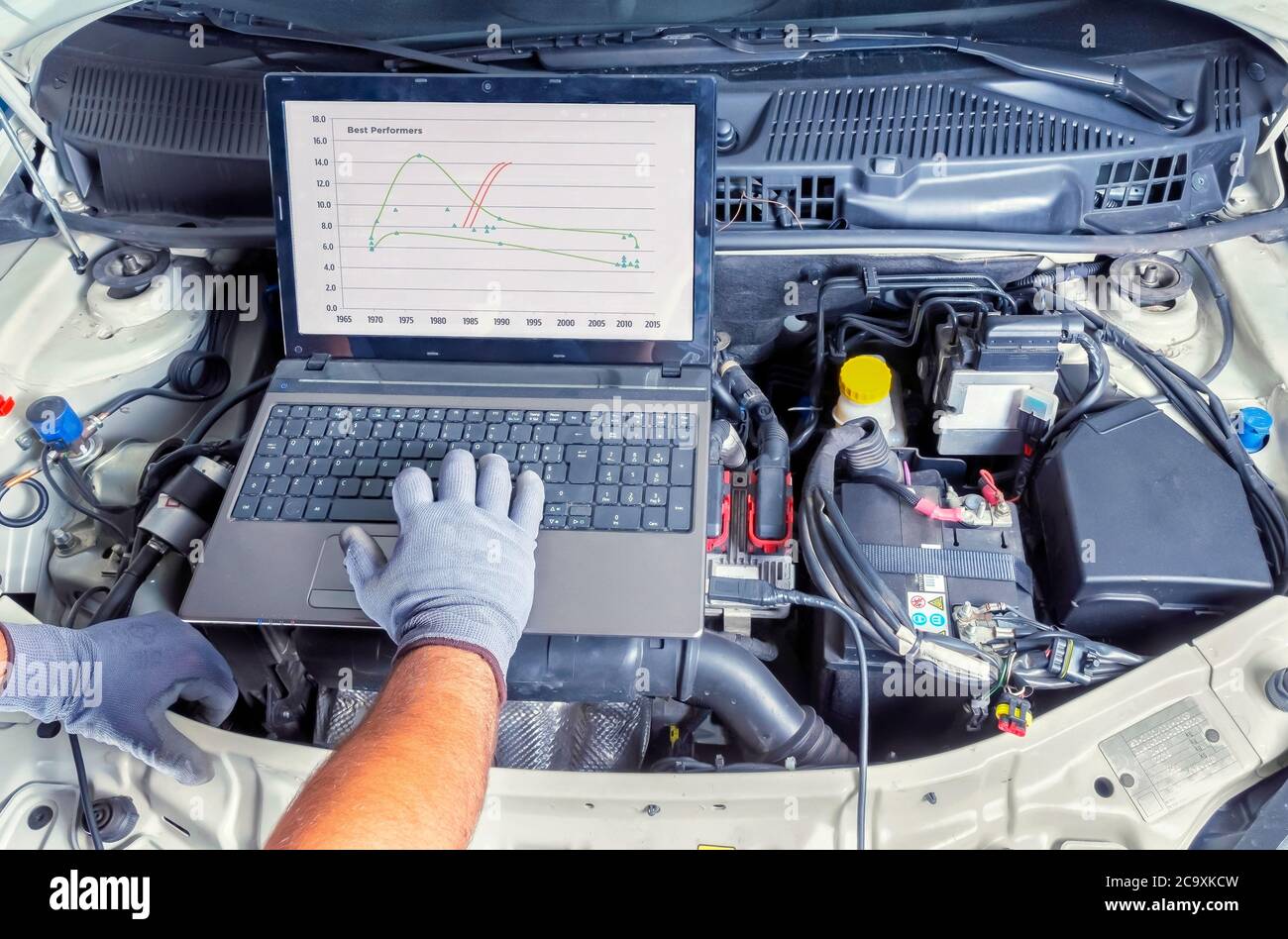Professional car mechanic working in auto repair computer service Stock ... Professional car mechanic working in auto repair computer service Stock ...