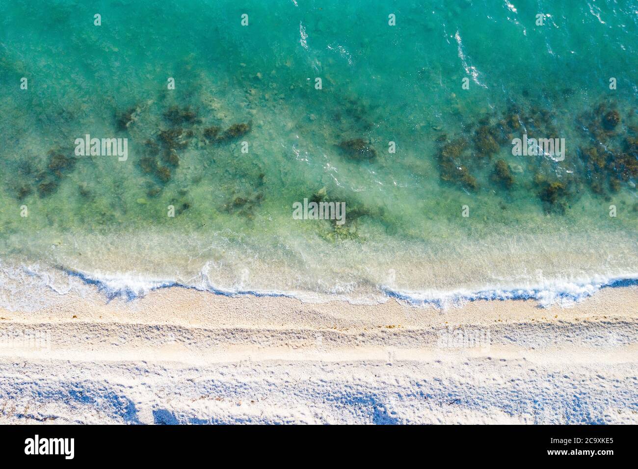 Long sand beaches on the island of Pag on Adriatic sea in Croatia ...