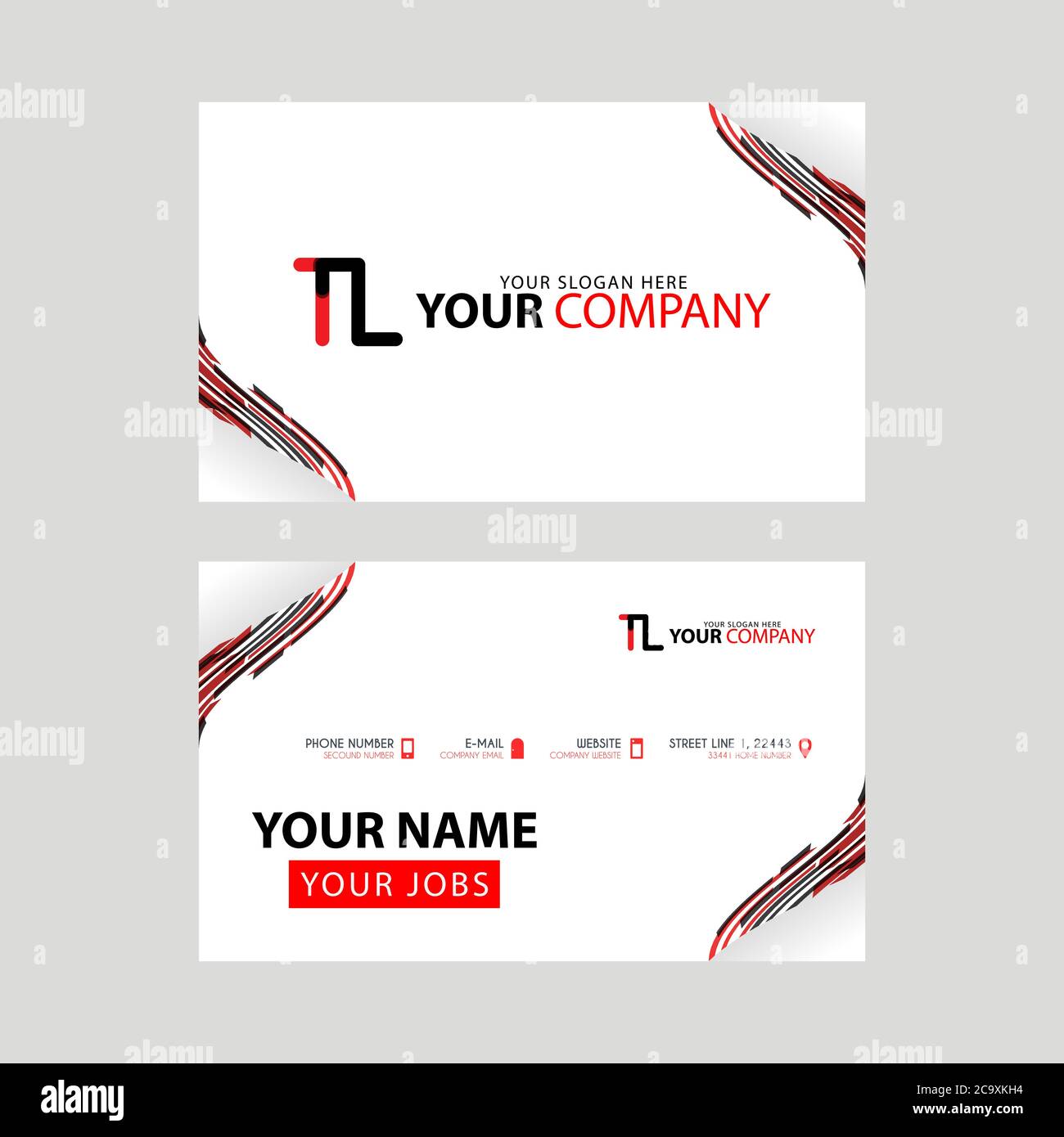 The TL logo on the red black business card with a modern design is ...