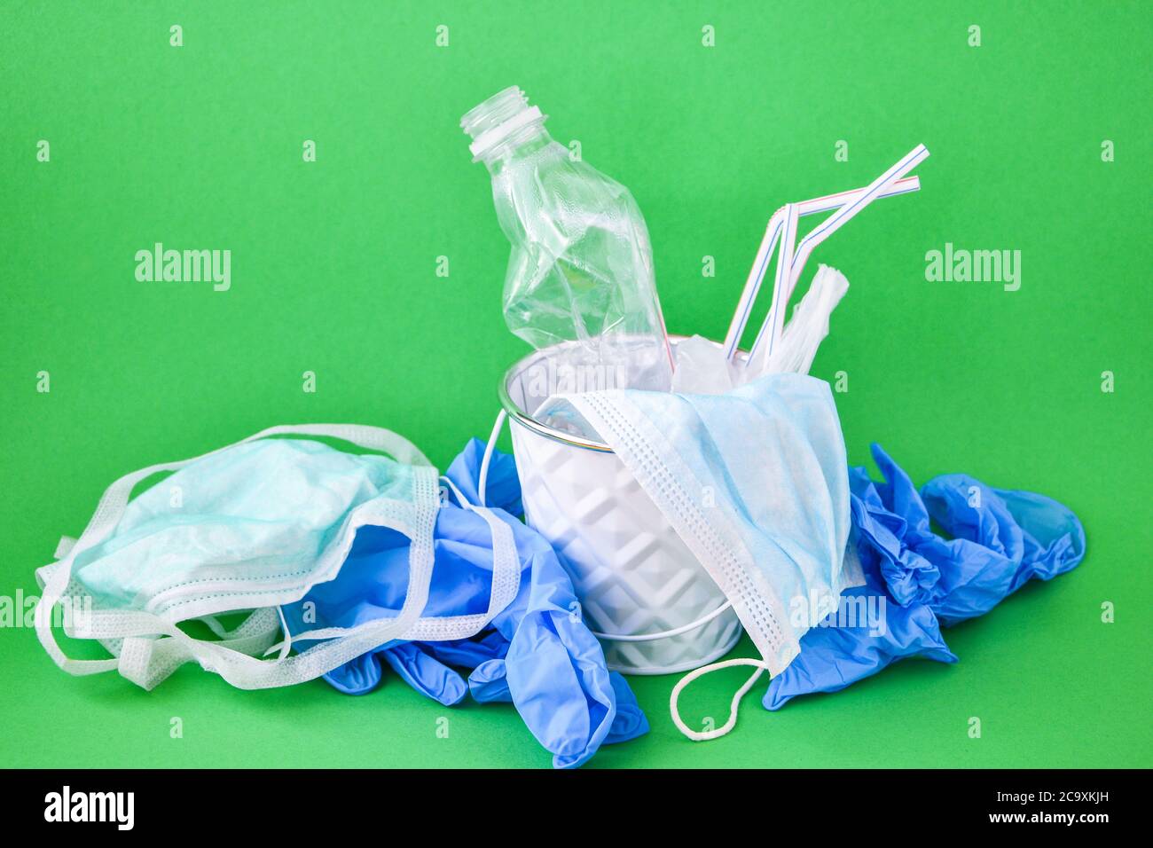 COVID-19 Medical Waste. Disposal of gloves, masks, empty plastic ...